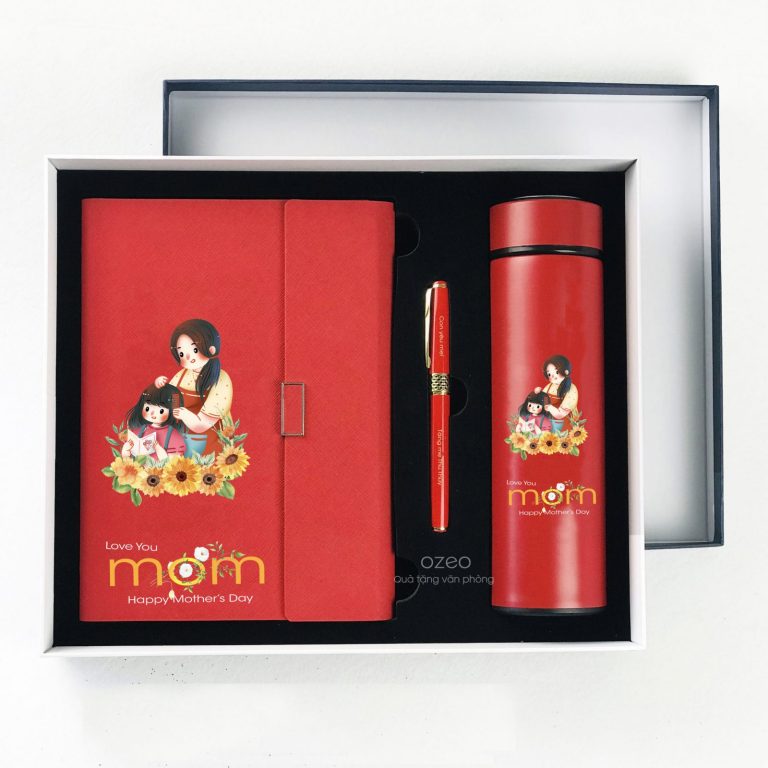 In Logo Lên Bộ Giftset Bình Giữ Nhiệt Inox Và Bút Kim Loại Theo Yêu Cầu