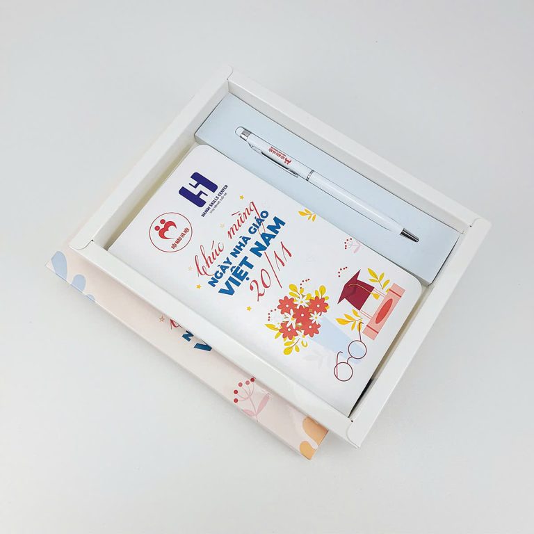 Set Quà Tặng Sổ Tay Bút Ký In Logo Dành Tặng Thầy Cô 20/11 GS92
